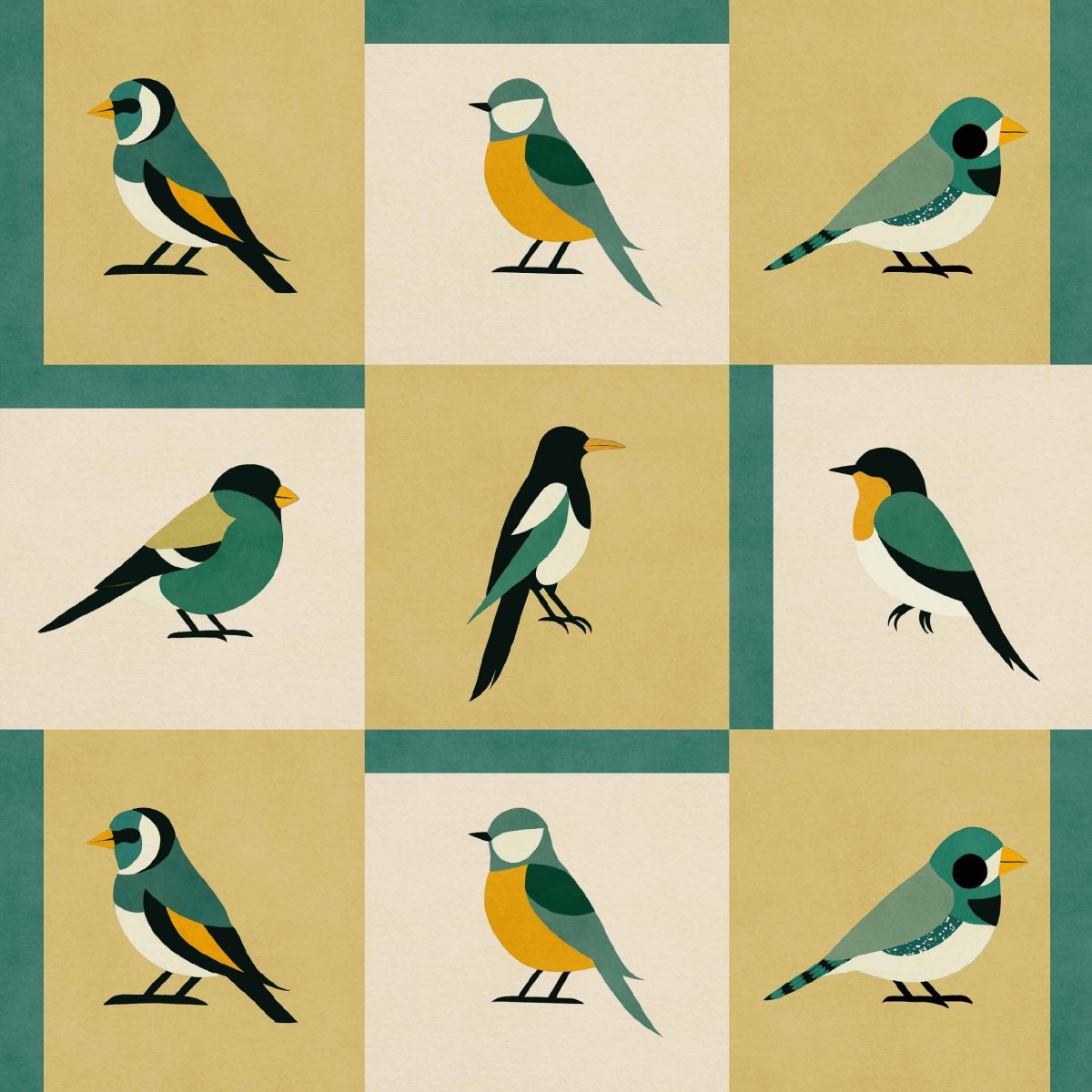 Coordonné Coco Dávez Colortherapills Like a Bird behang C00136