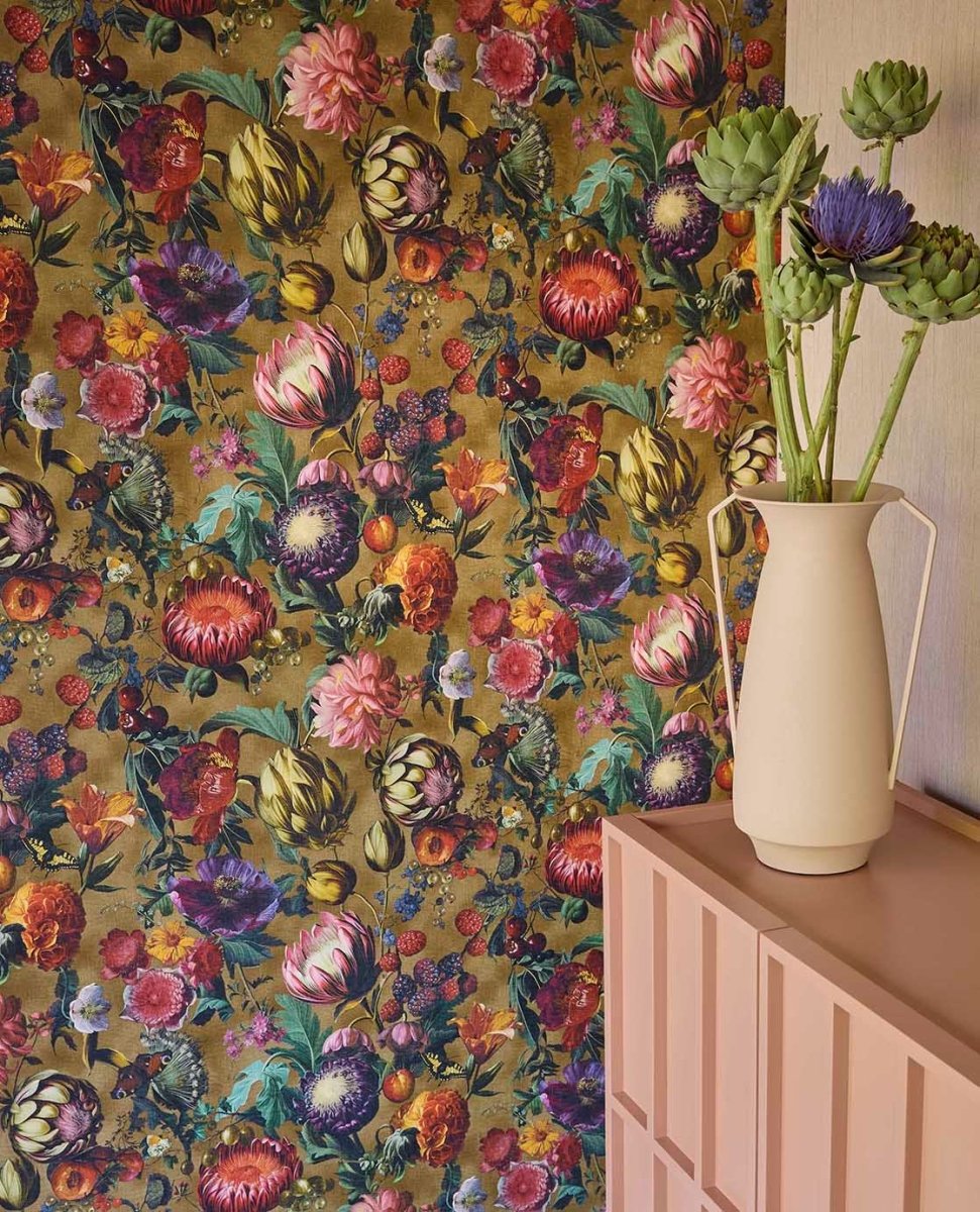 Eijffinger MAGNIFIQUE behang 351234 Naturel, Goud, Zwart / Grijs, Groen ...